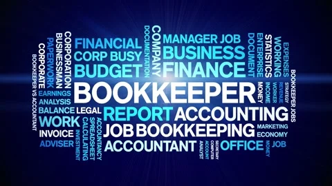 Bookkeeper animated word cloud,animation... | Stock Video | Pond5