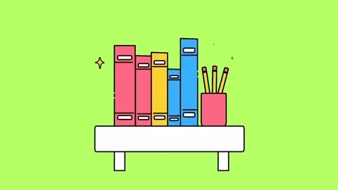 Books are on the shelf animation isolate... | Stock Video | Pond5
