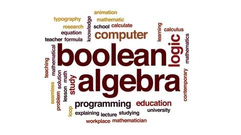 Boolean algebra animated word cloud. Kin... | Stock Video | Pond5