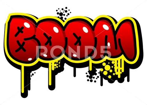 Boom colored Graffiti tag. Abstract modern street art decoration ...