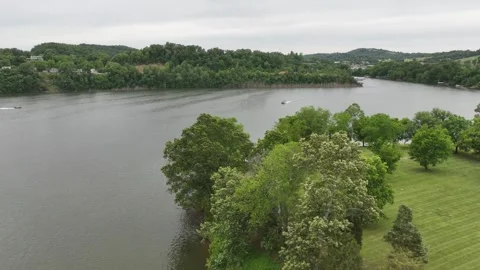 Boone Lake Tennessee aerial push over tr... | Stock Video | Pond5