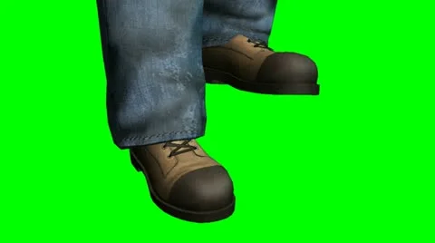 Boots and jeans stomping green screen | Stock Video | Pond5