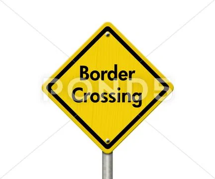 Border Crossing Road Sign Stock Illustration ~ #55609420