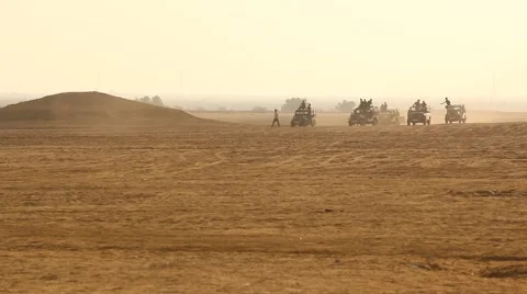 Border security Force in Desert | Stock Video | Pond5