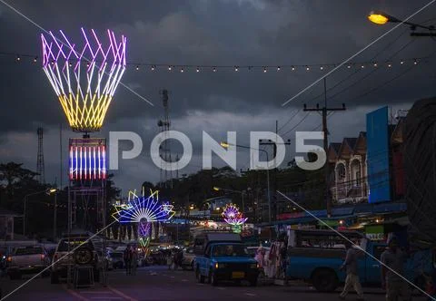 Border town Cham Yeam on Thai Cambodian border, Cambodia ~ Premium ...