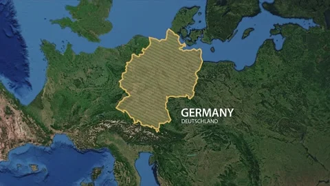 Borders of Germany on the map | Stock Video | Pond5