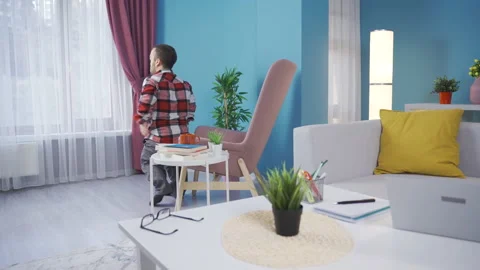 Bored unhappy disabled dwarf young man l... | Stock Video | Pond5