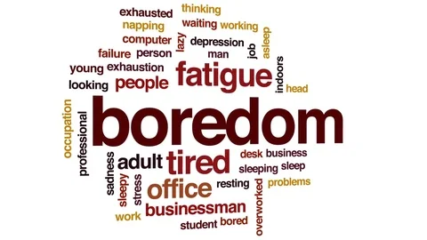 Boredom animated word cloud, text design... | Stock Video | Pond5