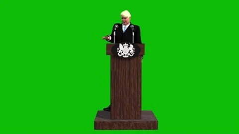 Boris Johnson Giving Speech Green Screen... | Stock Video | Pond5
