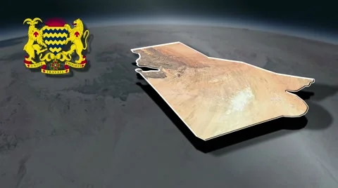 Borkou with Coat Of Arms Animation Map | Stock Video | Pond5