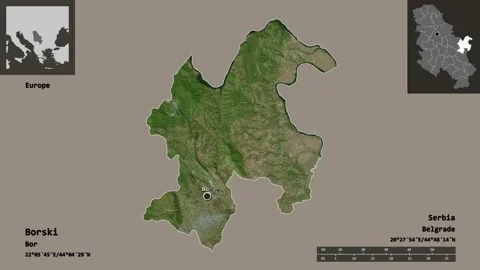Borski location. Serbia. Satellite map | Stock Video | Pond5