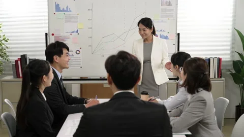 boss showing approval hand sign at sales... | Stock Video | Pond5