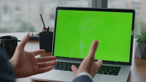 Boss talking green screen chroma key lap... | Stock Video | Pond5