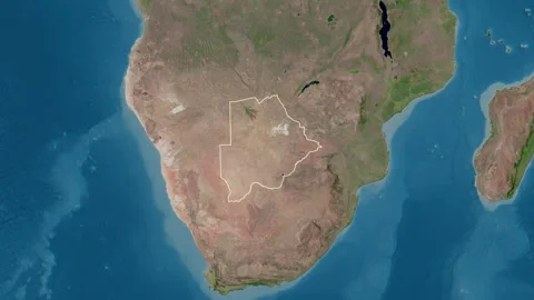 Botswana map - glide. Border. Satellite. | Stock Video | Pond5