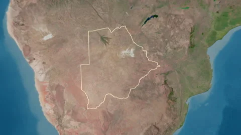 Botswana map - solid. Regions. Satellite... | Stock Video | Pond5