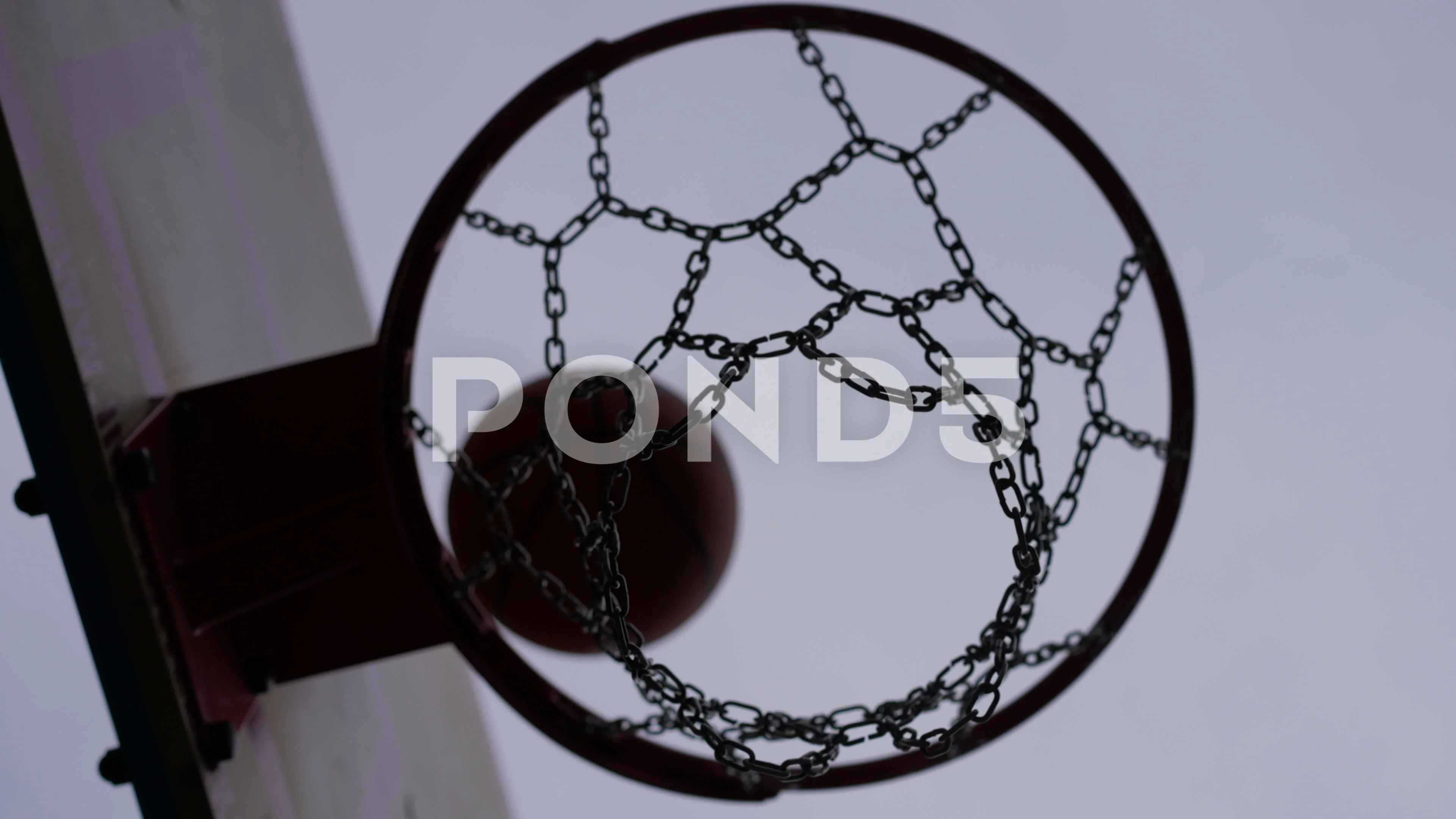 High Resolution Basketball And Net
