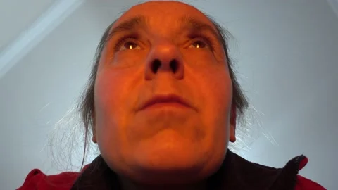 Bottom view Face of middle aged woman lo... | Stock Video | Pond5