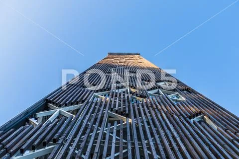 Bottom View to The Observation Tower in the Sky Background ~ Hi Res ...