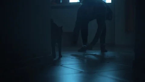 Bottom view of the silhouette of female ... | Stock Video | Pond5