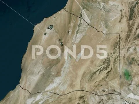 Boujdour, Western Sahara. High resolution satellite map: Graphic #238462301