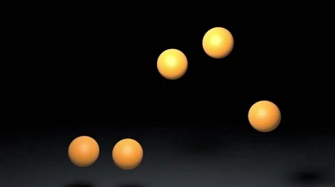 Bouncing yellow balls on a black backgro... | Stock Video | Pond5