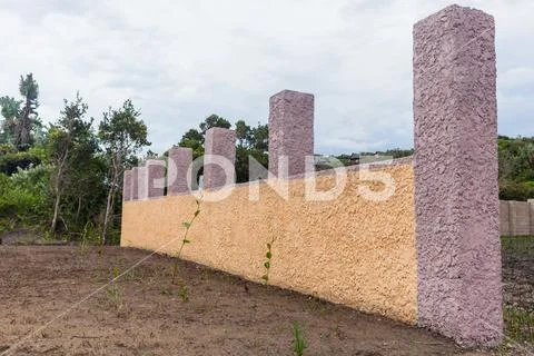 Boundary Wall Construction Color Texture Stock Image #101520831