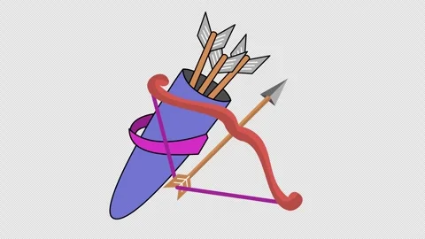 Bow and arrow set icon animation. Archer... | Stock Video | Pond5