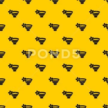 Bowl with water for spa pattern vector Illustration #112752808