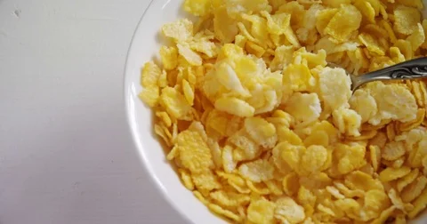 Bowl of wheaties cereal 4k | Stock Video | Pond5