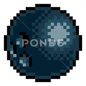 Bowling Ball Eight Bit Pixel Art Sports Game Icon: Royalty Free #139279686