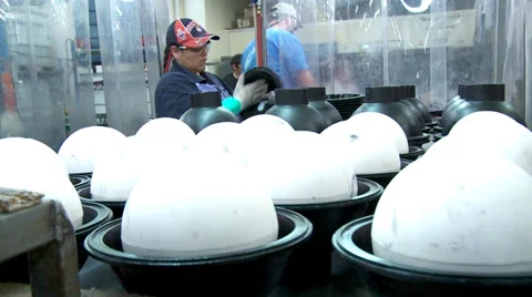 Bowling Ball Factory- Blank Bowling Ball... | Stock Video | Pond5