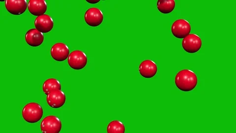 Bowling balls falling on green screen 3D... | Stock Video | Pond5