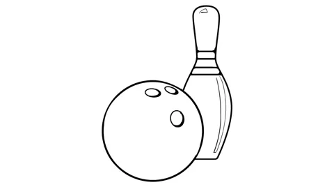 Bowling whiteboard animation 4K footage | Stock Video | Pond5