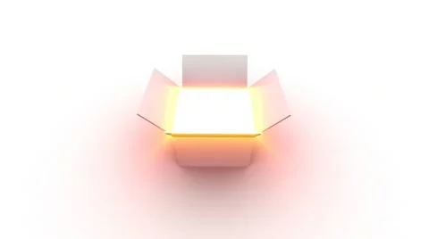 Box Opening And Fly Into Glowing Light | Stock Video | Pond5