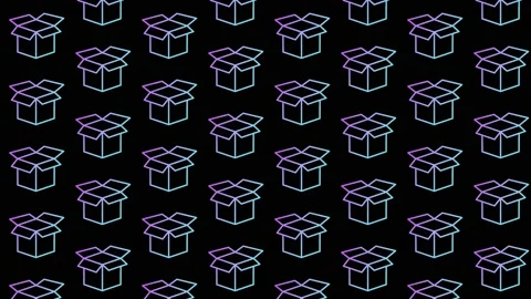 Box Package Open Black Animated Loop Bac... | Stock Video | Pond5