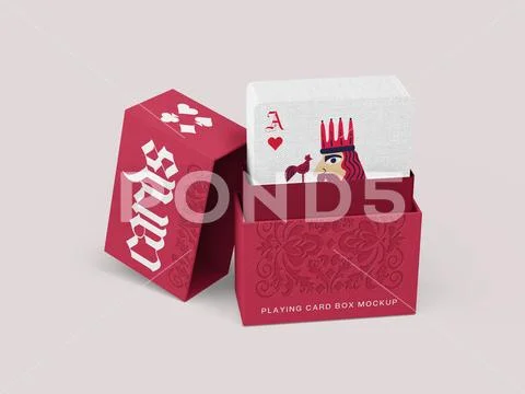 Box Playing Card 3D Mockup ~ PSD Template #294162618