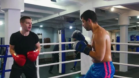 Box training - two man having a training... | Stock Video | Pond5