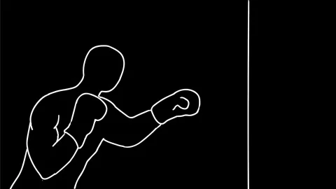 Boxer Jabbing Side Drawing 2D Animation ... | Stock Video | Pond5