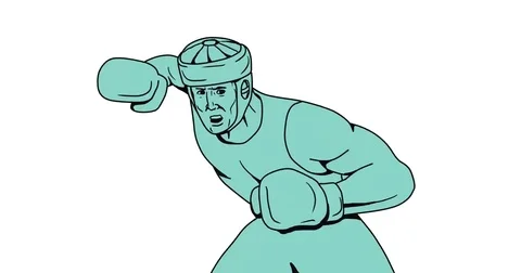 Boxer Overhead Punch 2D Animation | Stock Video | Pond5