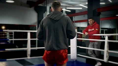 Boxer Warming up Training with Coach Ins... | Stock Video | Pond5
