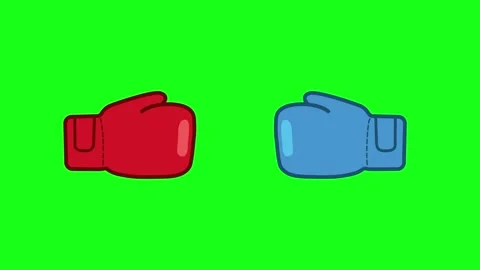 Boxing Gloves Bumping Animation on Green... | Stock Video | Pond5