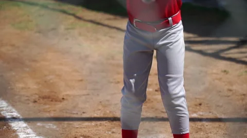 A boy at bat while playing little league... | Stock Video | Pond5