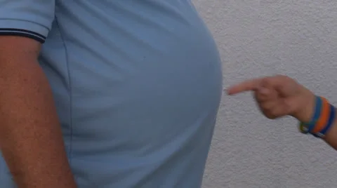 boy critizes pointing finger man obese ... | Stock Video | Pond5