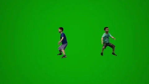 Boy in green screen playing and running,... | Stock Video | Pond5
