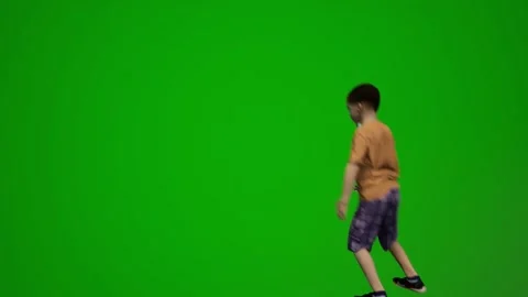 Boy in green screen playing and running,... | Stock Video | Pond5