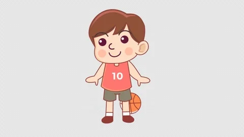 Boy Play Basketball Cartoon Animation in... | Stock Video | Pond5