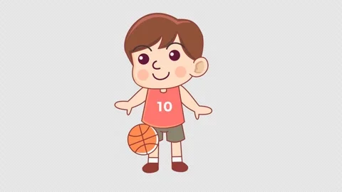 Boy Play Basketball Cartoon Animation in... | Stock Video | Pond5