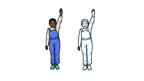 boy raising hand sketch and 2d animation | Stock Video | Pond5