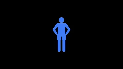 Boy shape icon blue color animation on b... | Stock Video | Pond5