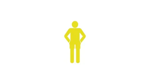Boy shape icon yellow color animation on... | Stock Video | Pond5